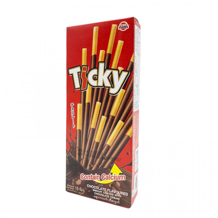 Палочки бисквитные покрытые шоколадным кремом Ticky, 18 гр. Санкт-Петербург